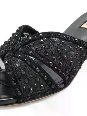 NICOLI Cesca Crystal-embellished Mesh Sandals