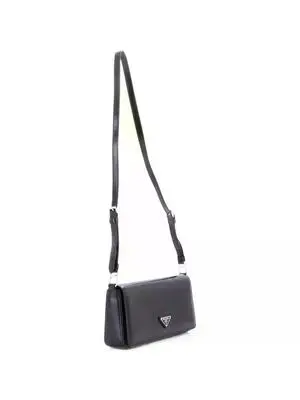 Prada Femme Flap Spazzolato Leather Shoulder Bag