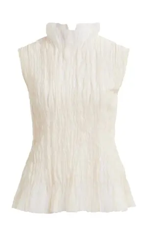 Aje Soloist Peplum Organza Top - Off-white