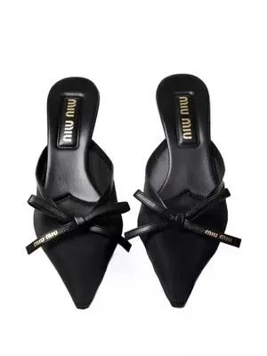 Miu Miu Bow-embellished Mesh Pumps