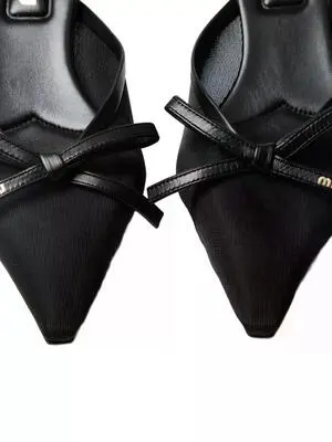 Miu Miu Bow-embellished Mesh Pumps