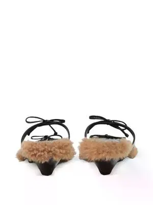 Bimba Y Lola Fur Lace-up Heeled Sandals