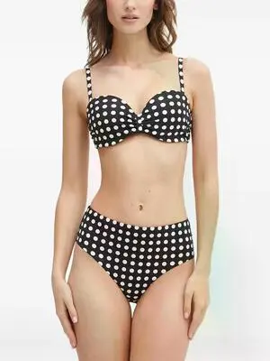Chantelle Sauvage Polka-dot Ruched Bikini Top
