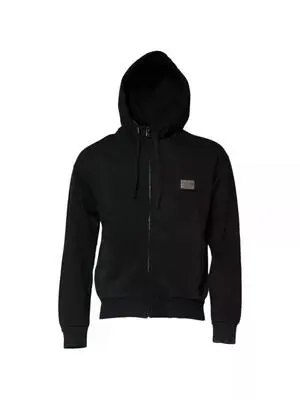 Dolce & Gabbana Logo-plaque Zip-up Hoodie - Black