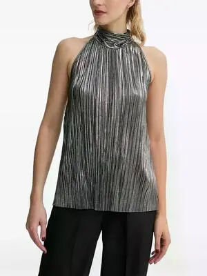BRUUNS BAZAAR Groundberry Duro Pleated Halterneck Top - Silver