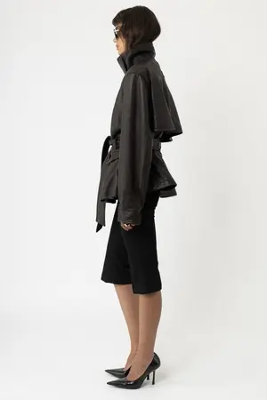 Arakii Belted Leather Jacket