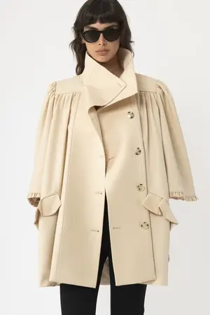 Arakii Pleated Frill Trench Coat