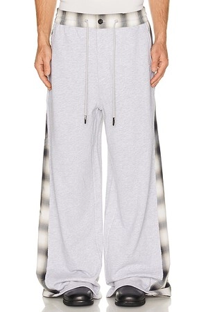 FENG CHEN WANG Patched Panel Jersey Trousers - Grey