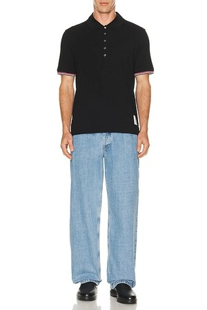 Thom Browne Short Sleeve Jersey Polo
