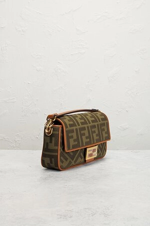 Fendi Zucca Embroidered Baguette Nm Shoulder Bag