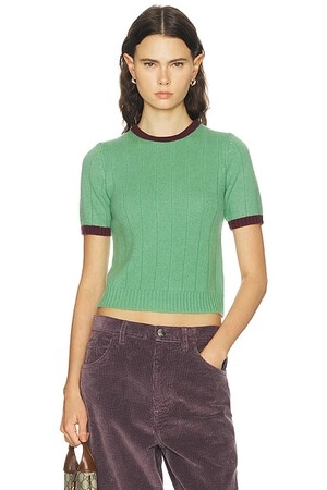 Guest In Residence Rib Ringer Tee