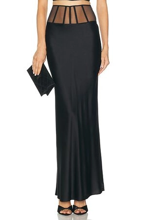 Kiki De Montparnasse Illusion Long Skirt - Black