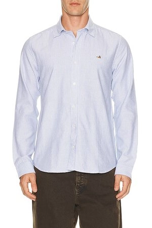 EDMMOND STUDIOS Duck Striped Shirt - Plain Light Blue