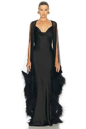 Lapointe Mesh Shrug With Feathers