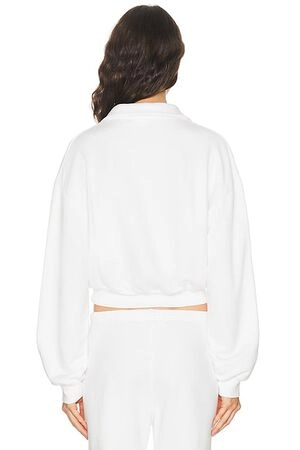 Eterne Cropped French Terry Polo Sweatshirt