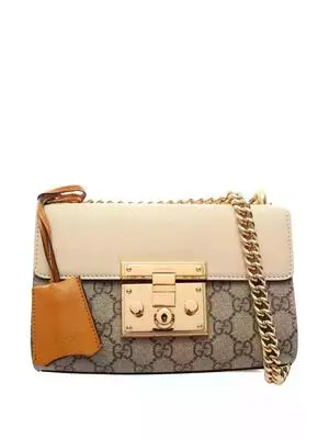 Gucci 2016-2026 Small Gg Supreme Padlock Crossbody Bag - Neutrals