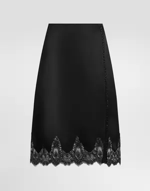 Dolce & Gabbana Satin Skirt Collection Silk - Black