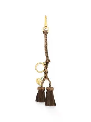 THE BRIDGE Duccio Braided Tassel Leather Keyring - Brown