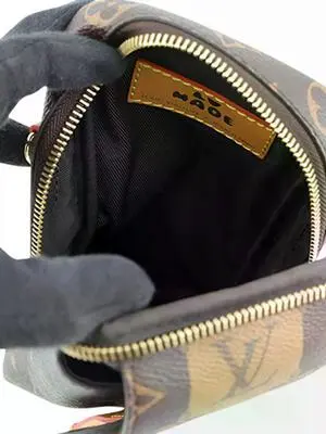 LOUIS VUITTON 2000-2026 Nigo Monogram Reverse Double Phone Pouch Crossbody Bag