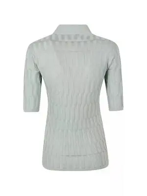 Fabiana Filippi Short-sleeve Knitted Polo Shirt - Green