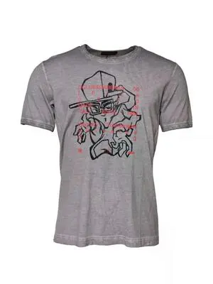 Dolce & Gabbana Graphic-print Distressed T-shirt - Grey