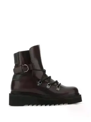 FERRAGAMO Elimo Leather Ankle Boots - Brown