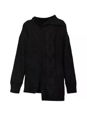 Yohji Yamamoto Cable-knit Asymmetric Sweater