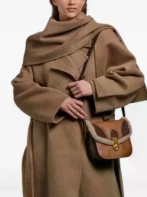 THE BRIDGE Shearling-trim Leather Cross Body Bag