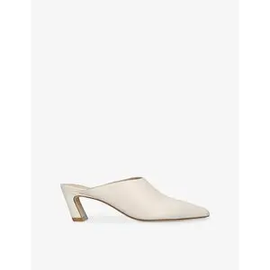 STUART WEITZMAN Stassi 50 Leather Heeled Mules - Bone
