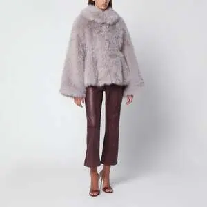 ROTATE BY BIRGER CHRISTENSEN Short Flared Faux Fur Jacket
