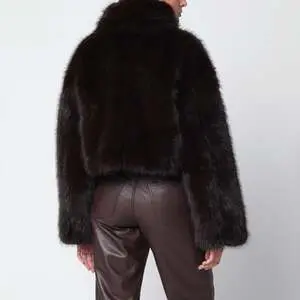 ROTATE BY BIRGER CHRISTENSEN Short Taupe Faux Fur Jacket