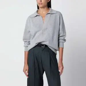 Victoria Beckham Genevieve Melange Cashmere Sweater - Grey