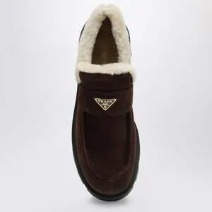 Prada Dark Suede Moccasins