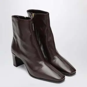 Prada Dark Calfskin Ankle Boots - Brown