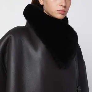 TOTEME Oversized Dark Sheepskin Coat