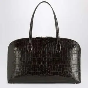 TOTEME Garderob Dark Chocolate Leather Tote Bag