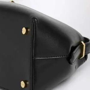 TOTEME T-lock Leather Shoulder Bag - Black