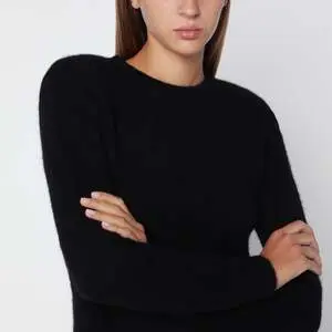 TOTEME Crew-neck Sweater In Silk And Cashmere Blend - Black