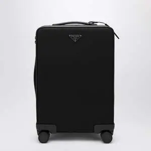 Prada Re-nylon And Saffiano Cabin Trolley - Black