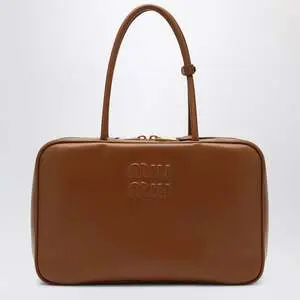 Miu Miu Beau Large Bag In Cognac Leather
