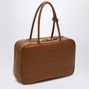 Miu Miu Beau Large Bag In Cognac Leather