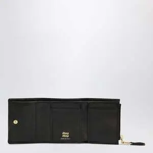 Miu Miu Coffee-coloured Three-compartment Wallet With A Vintage Look