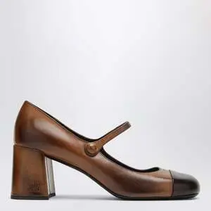 Miu Miu Cognac/dark Leather Mary Jane Pumps