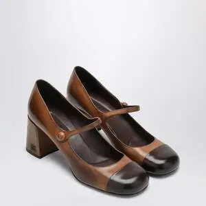 Miu Miu Cognac/dark Leather Mary Jane Pumps