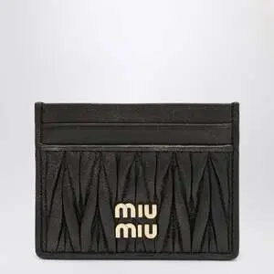 Miu Miu Card Holder In Quilted Nappa - Brown