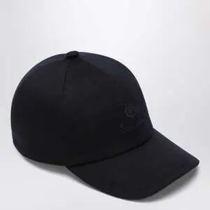 Loro Piana Navy Cashmere Baseball Cap