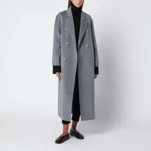 Loulou De Saison Irvin Long Coat In Wool And Cashmere - Grey