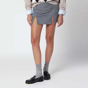 Miu Miu Gray Wool And Cashmere Miniskirt