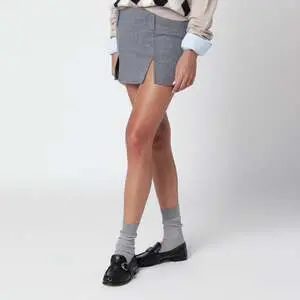 Miu Miu Gray Wool And Cashmere Miniskirt