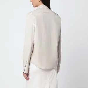 Miu Miu Shirt In Stretch Poplin, Chalk